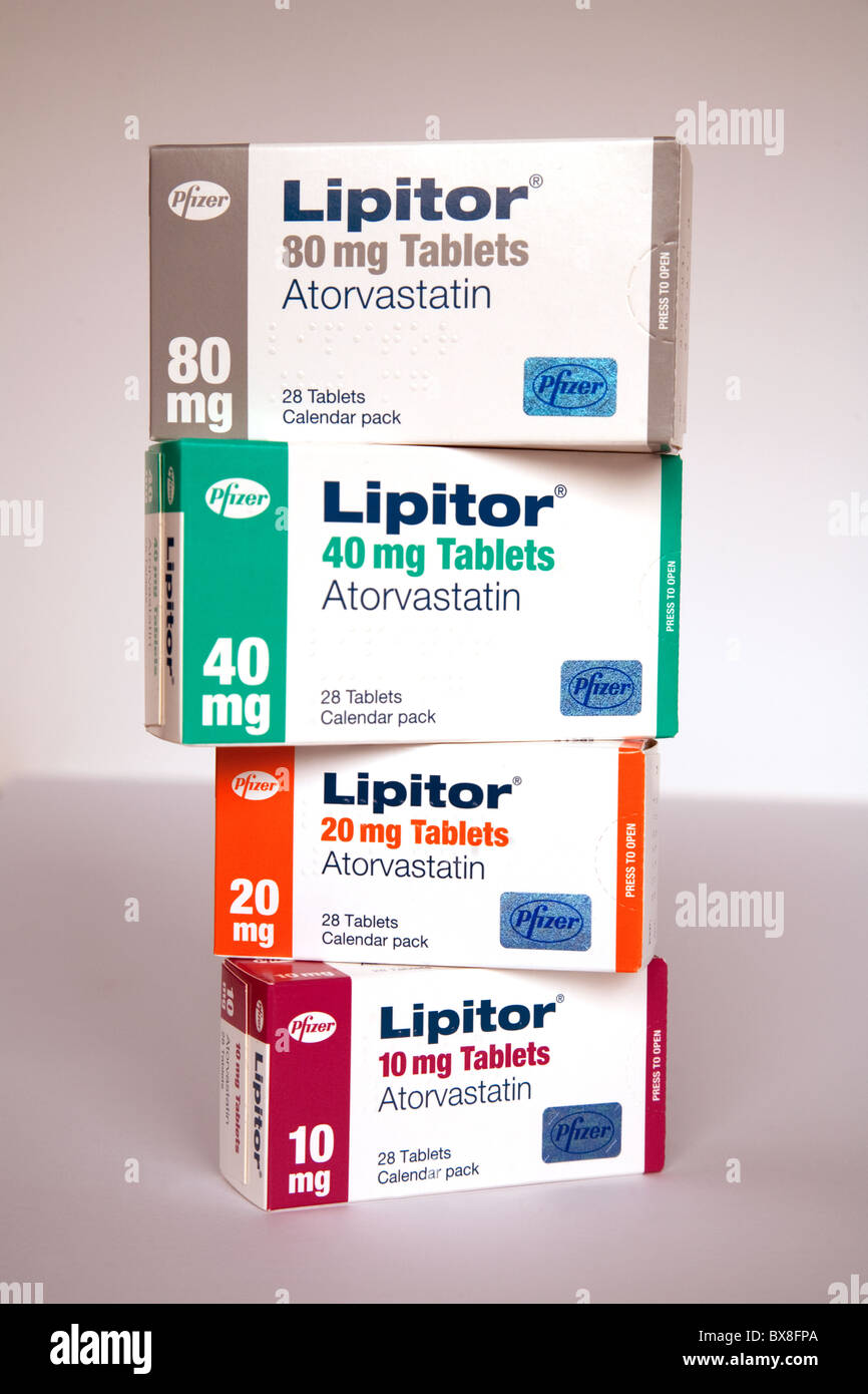 Different strengths of Atorvastatin, trade name Lipitor, made by Pfizer ...