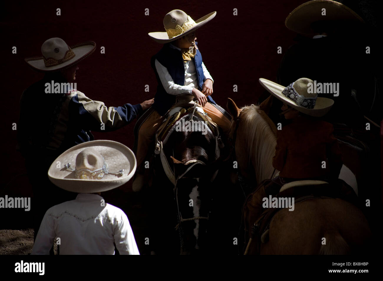 Mexican charros visit at the National Charro Championship in Pachuca ...