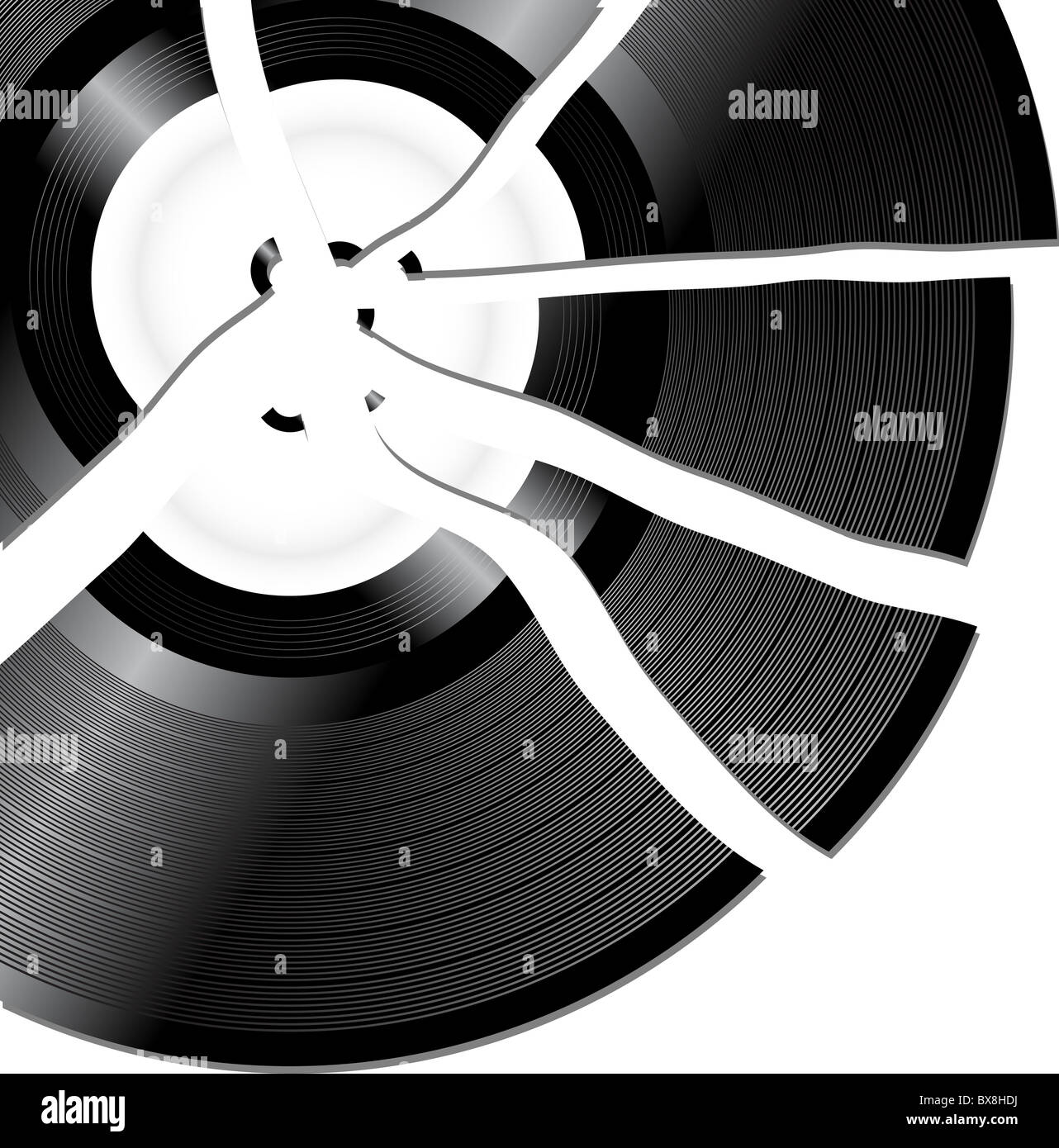 Broken vinyl record vector Stock Photo - Alamy