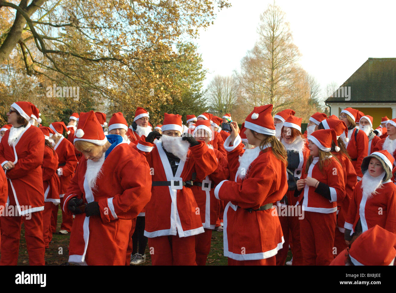 Group of santas Stock Photo - Alamy