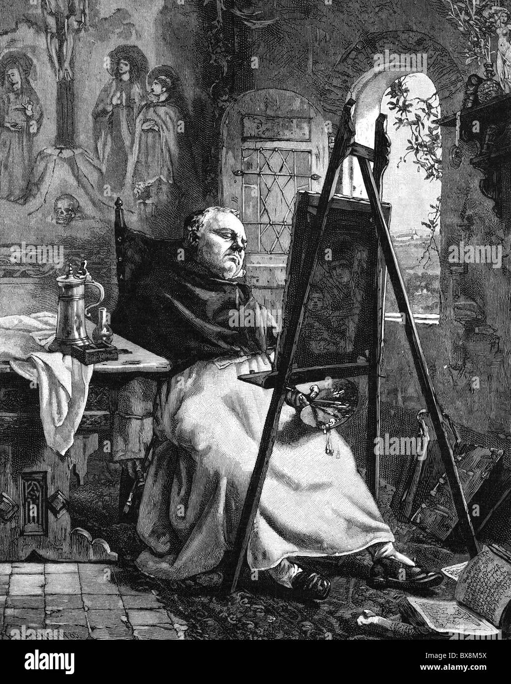 religion, christianity, clergymen, monks, monk sleeping in front of an ...