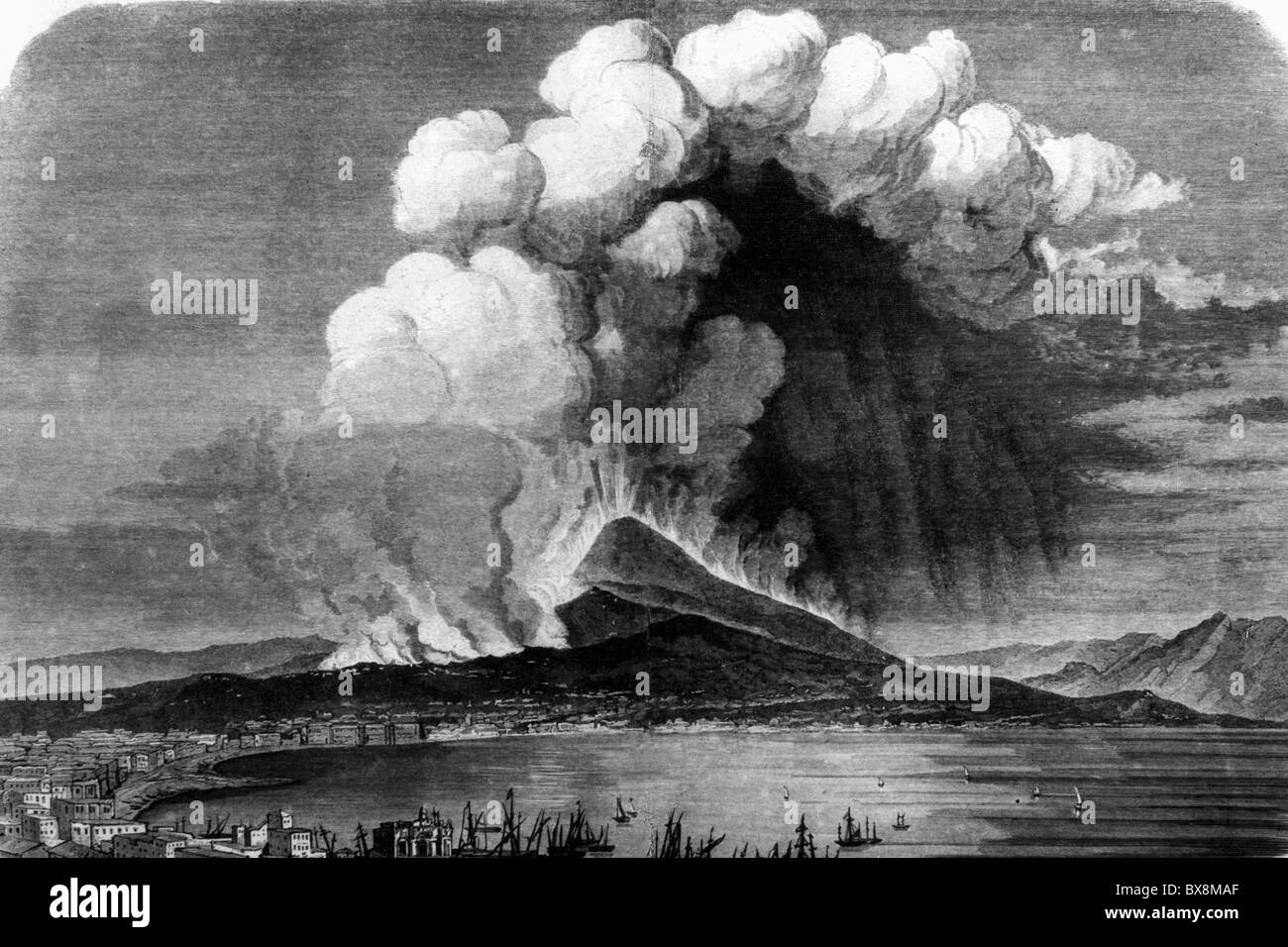 disasters, volcanos, Mount Vesuvius, eruption from 26.4.1872 ...