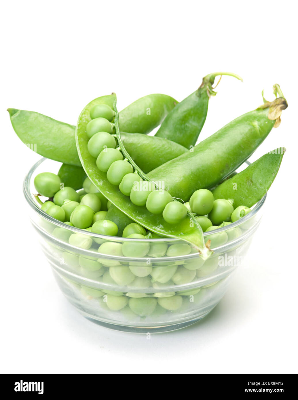 Vegetable peas in glass dishware Stock Photo - Alamy