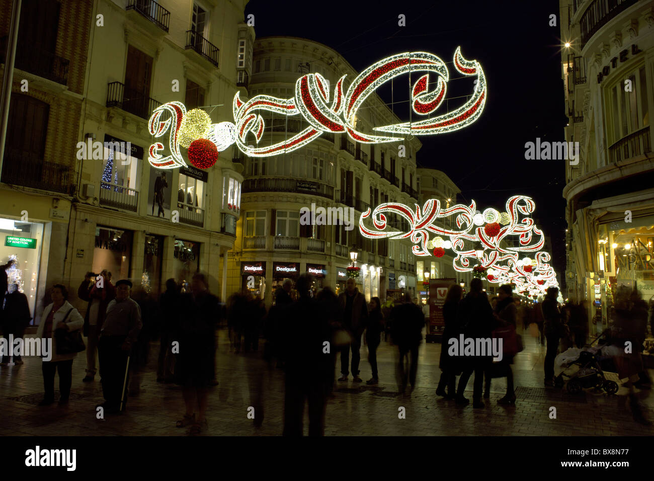 Malaga Christmas Lights, Malaga City, Andalucia, Spain, Costa del Sol ...