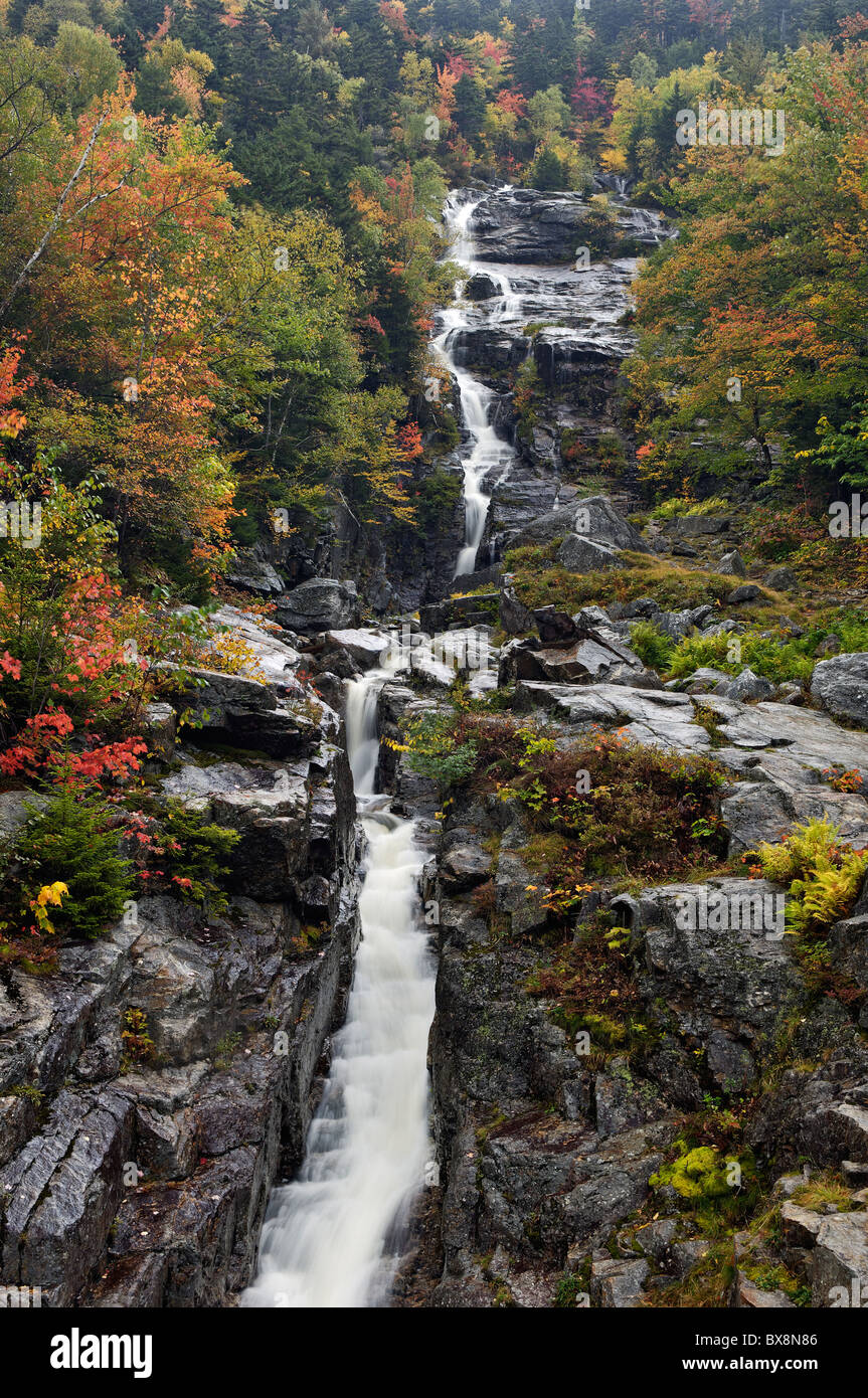 Autumn Color Surrounding Silver Cascade in Crawford Notch State Park in ...