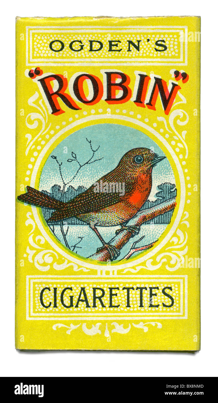 Old cigarette packet for Ogden's 'Robin' cigarettes, c. 1950 Stock ...