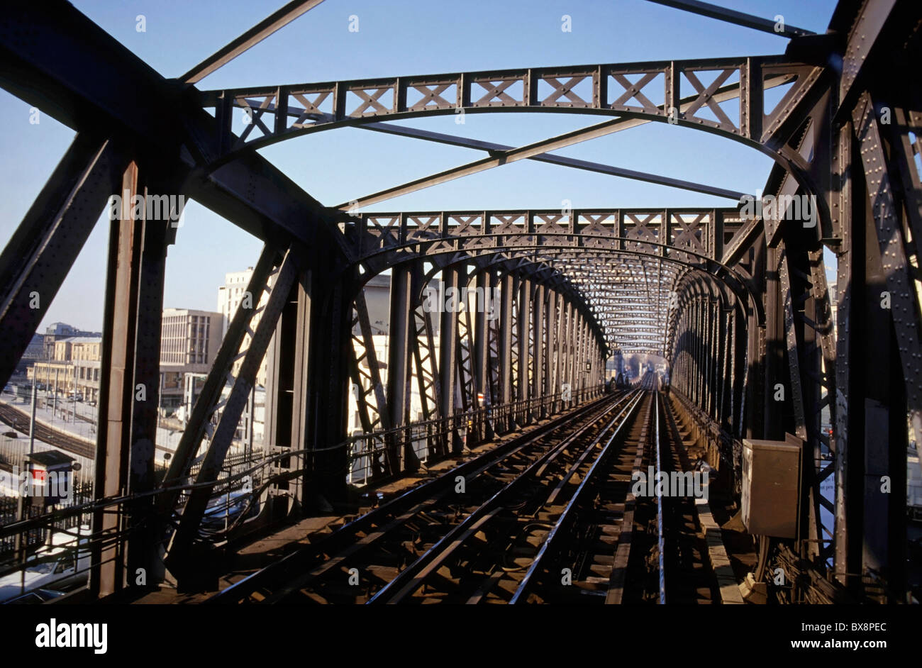 City railway bridge stands empty, Paris, France Stock Photo - Alamy
