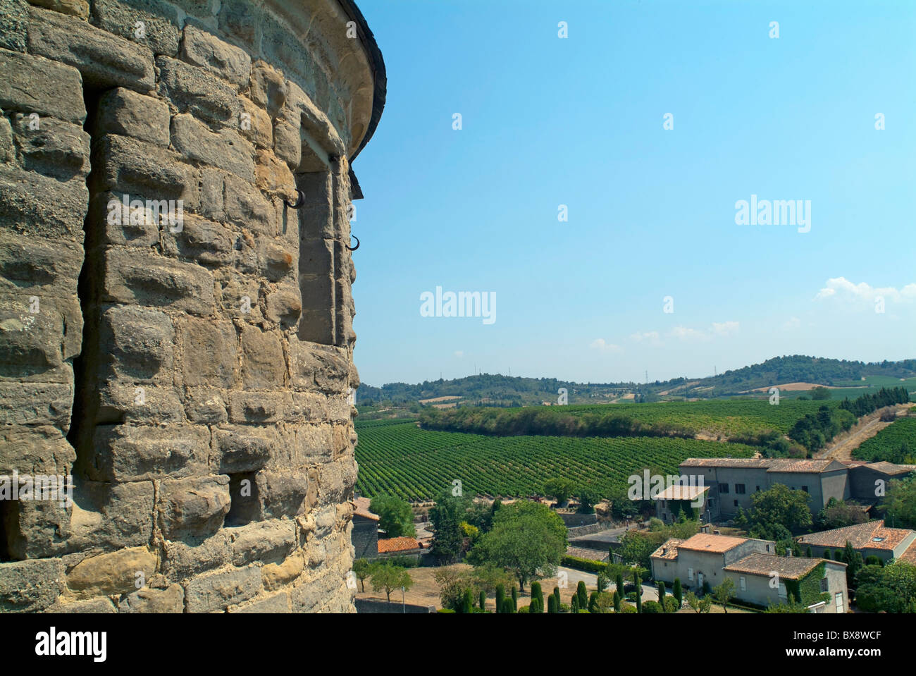 Townscape view from an old castle in the medieval village of ...