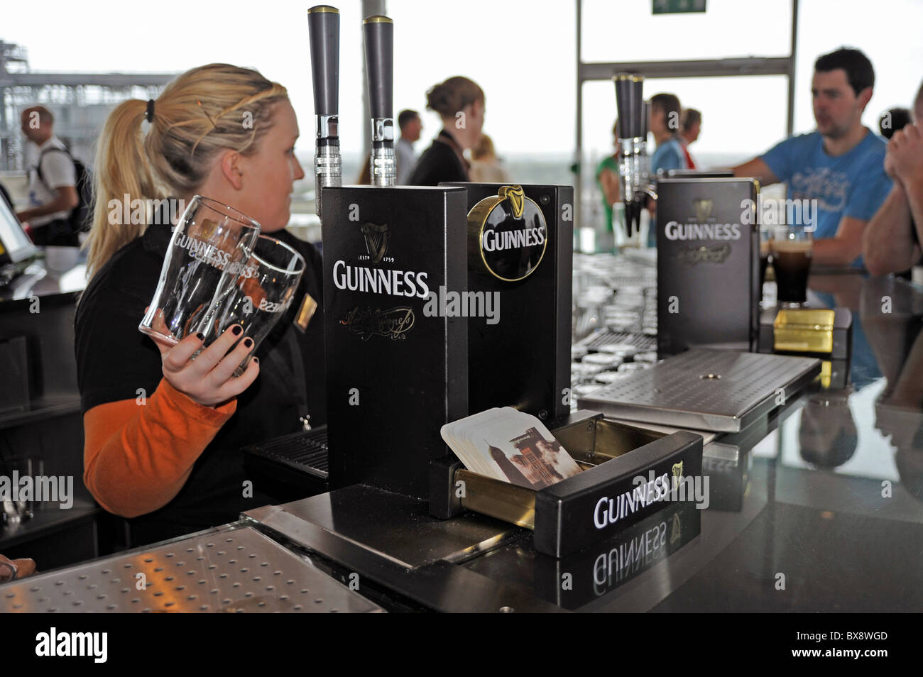 Pint of Guinness at Gravity Bar,The Guinness Storehouse, Dublin city ...