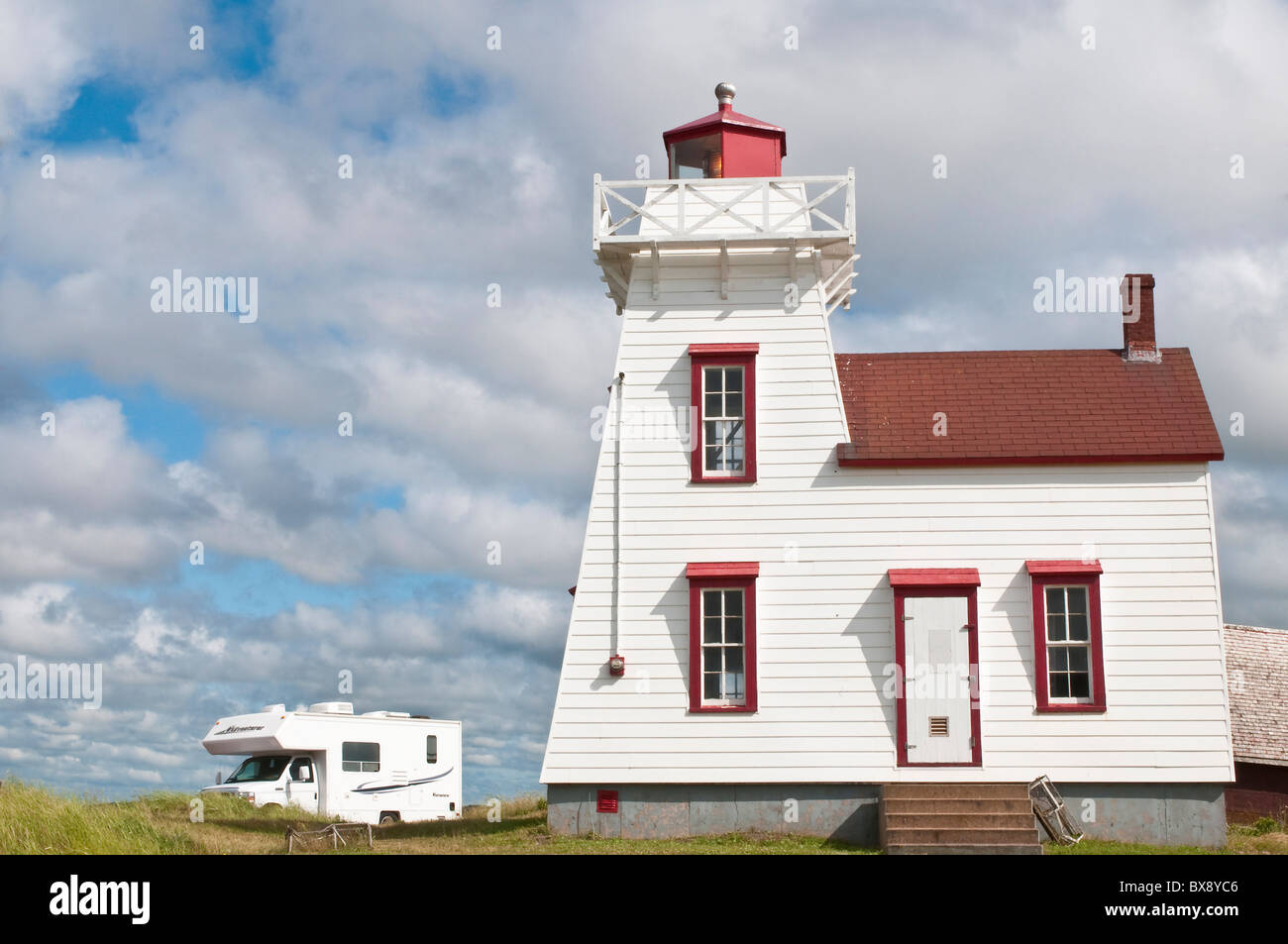 Rustico Harbour, Prince Edward Island. North Rustico Harbour Lighthouse ...