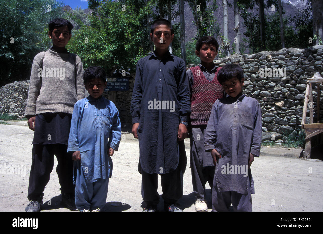 Pakistani school children in Minapin village Northern Areas Pakistan ...