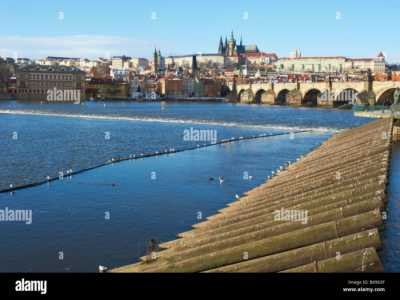 Prague Castle, Charles Bridge, Vltava river, Czech Republic Stock Photo - Alamy