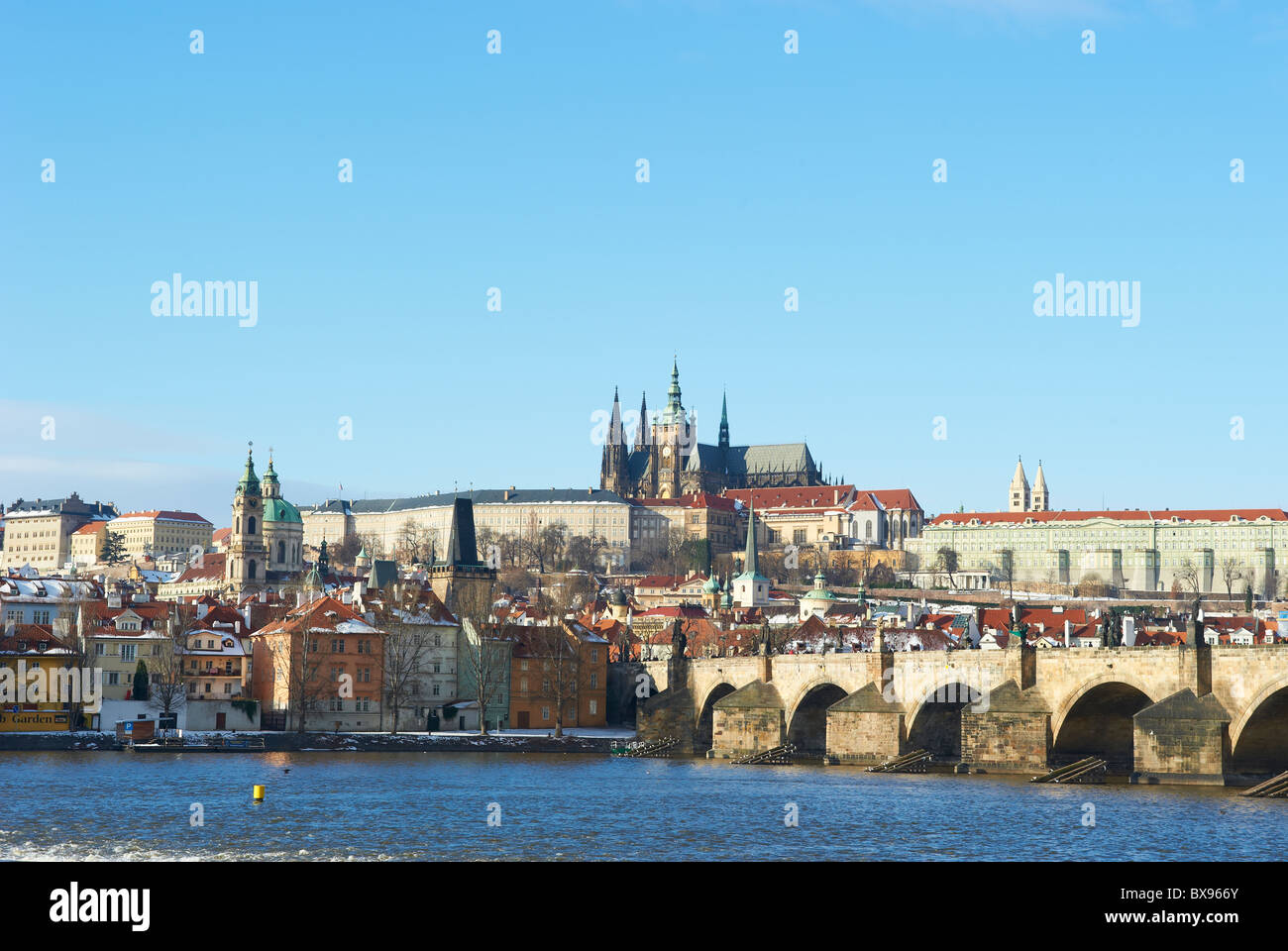 Prague Castle, Charles Bridge, Vltava river, Czech Republic Stock Photo - Alamy