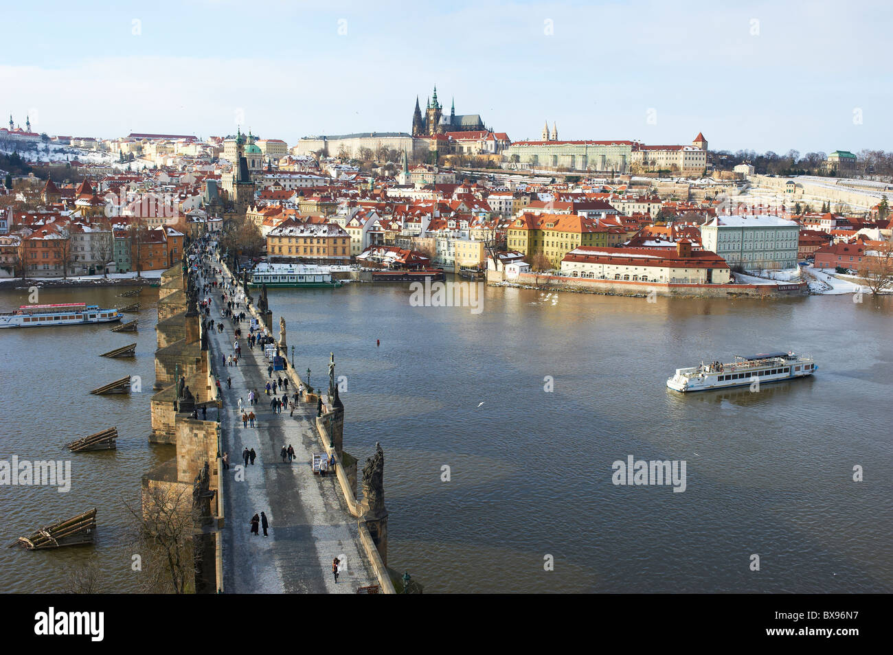 Prague Castle, Charles Bridge, Vltava river, Czech Republic Stock Photo - Alamy