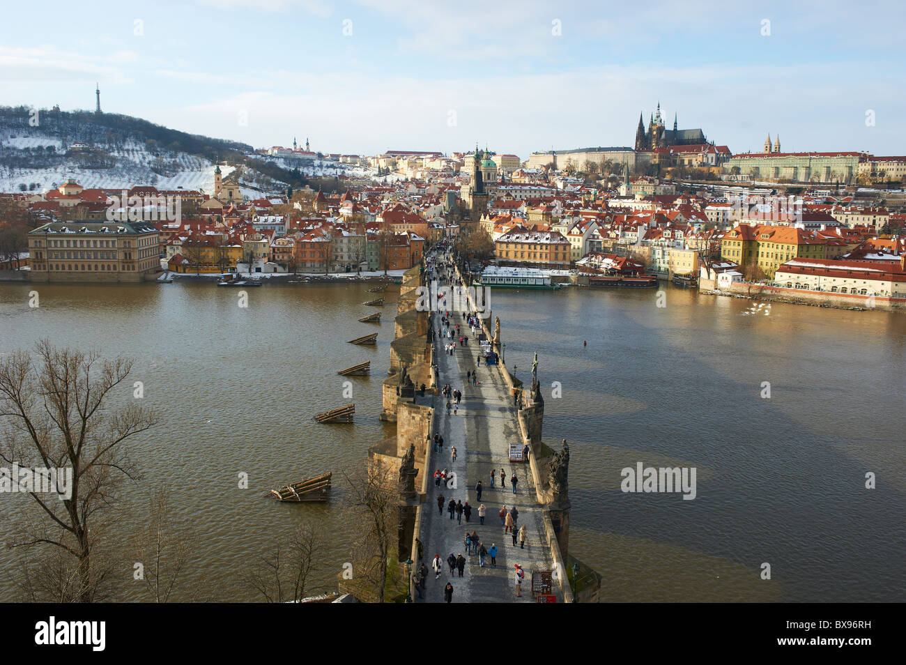 Prague Castle, Charles Bridge, Vltava river, Czech Republic Stock Photo - Alamy