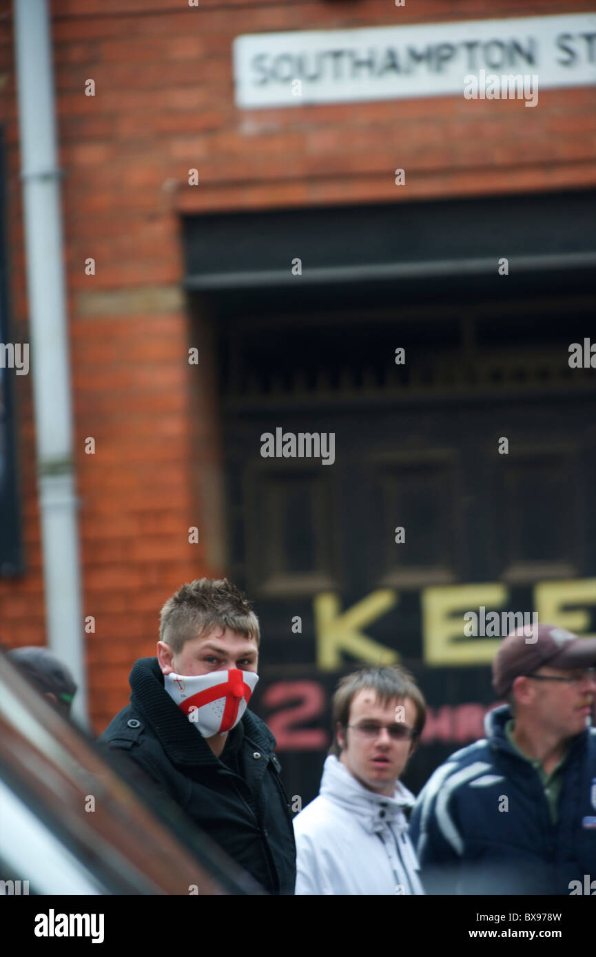 Members of the English Defence League (EDL) protest in Leicester ...