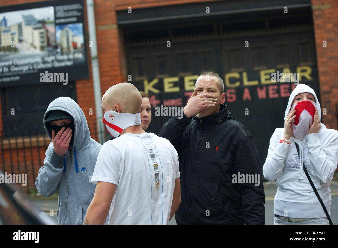 Members of the English Defence League (EDL) protest in Leicester ...