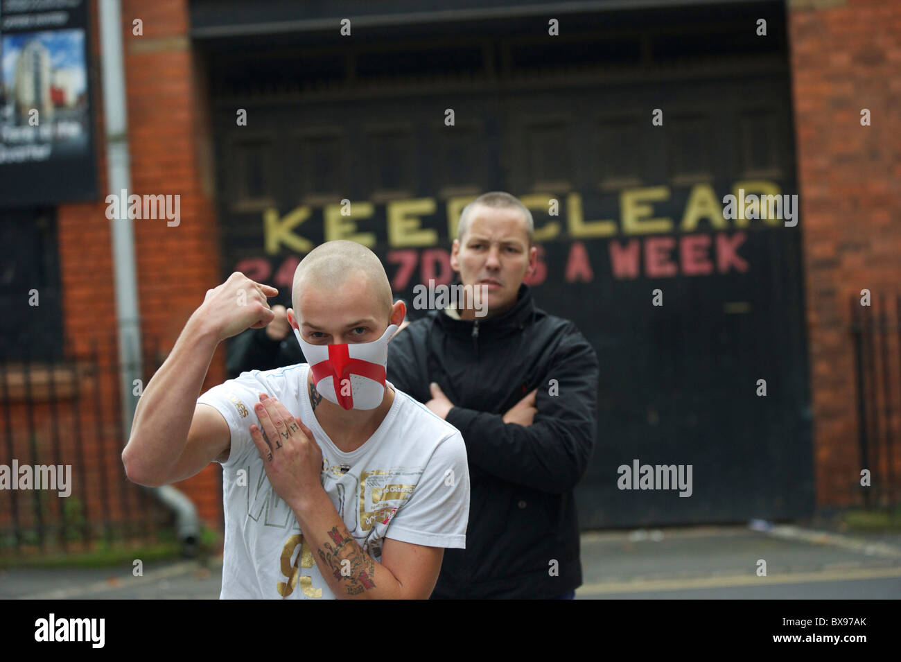 Members of the English Defence League (EDL) protest in Leicester ...