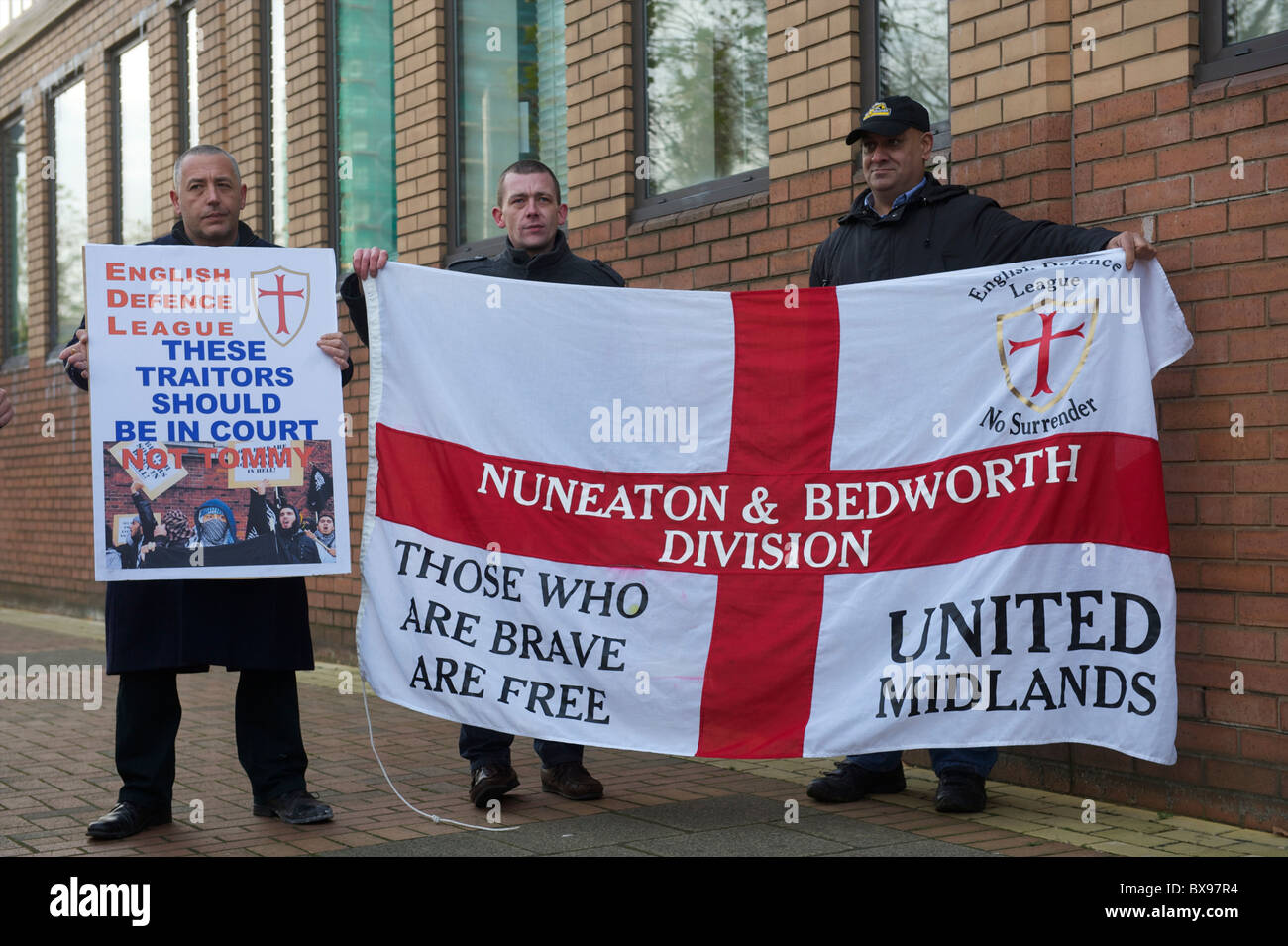 English Defence League (EDL) supporters gather in support of leader ...