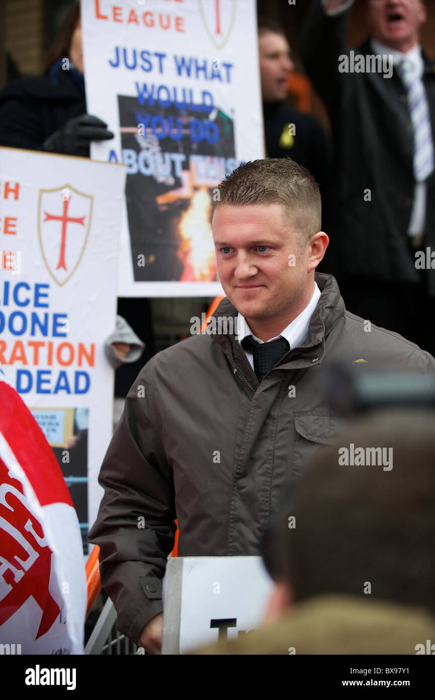 English Defence League (EDL) leader Tommy Robinson, also known as ...