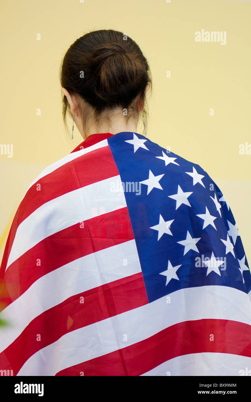 Back of a US team's supporter Stock Photo - Alamy