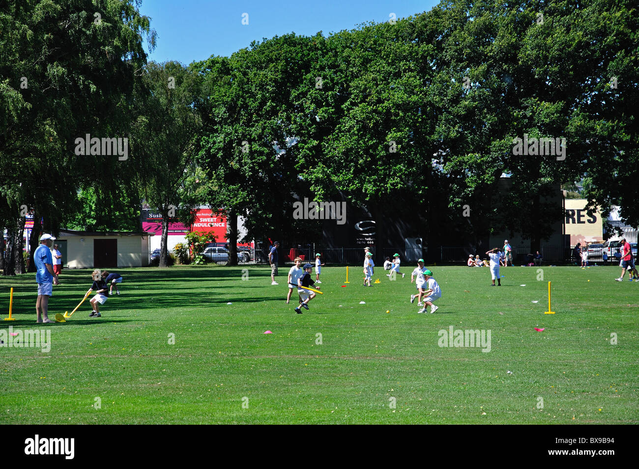 Children playing Saturday morning cricket, Sydenham Park, Sydenham ...