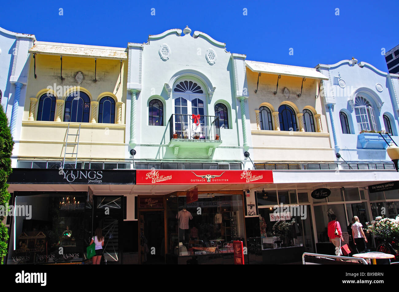Spanish mission styled architecture, New Regent Street, Christchurch ...
