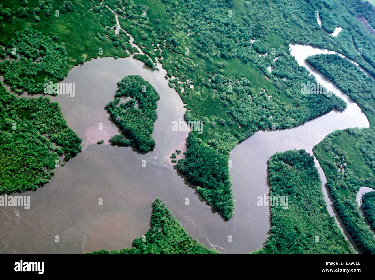 aerial, aerial view, view from above, landscape, river system, Costa ...