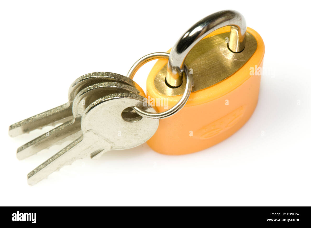 personal lock and keys on white background Stock Photo - Alamy