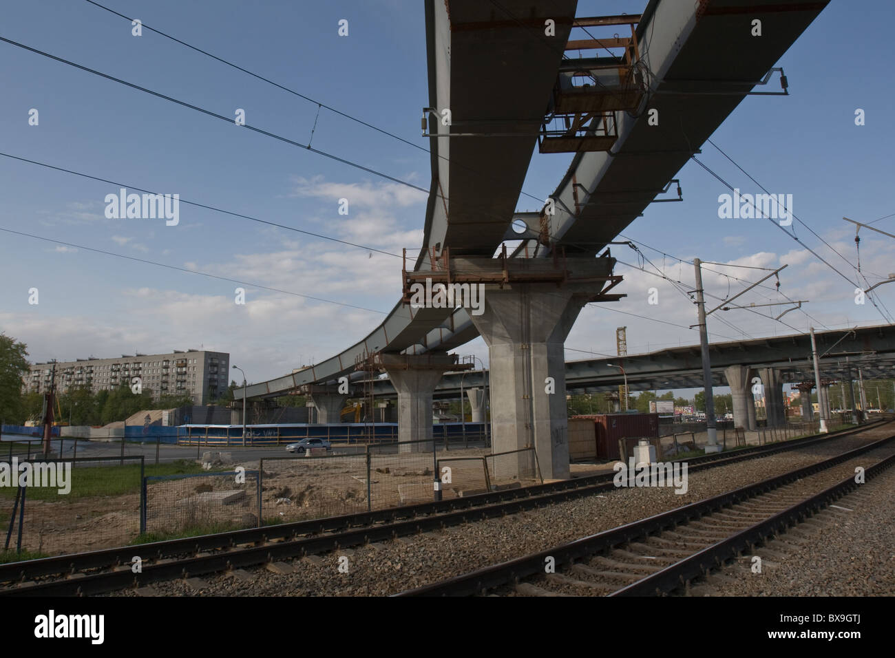 Overpass. Construction of high-speed motorway Stock Photo - Alamy