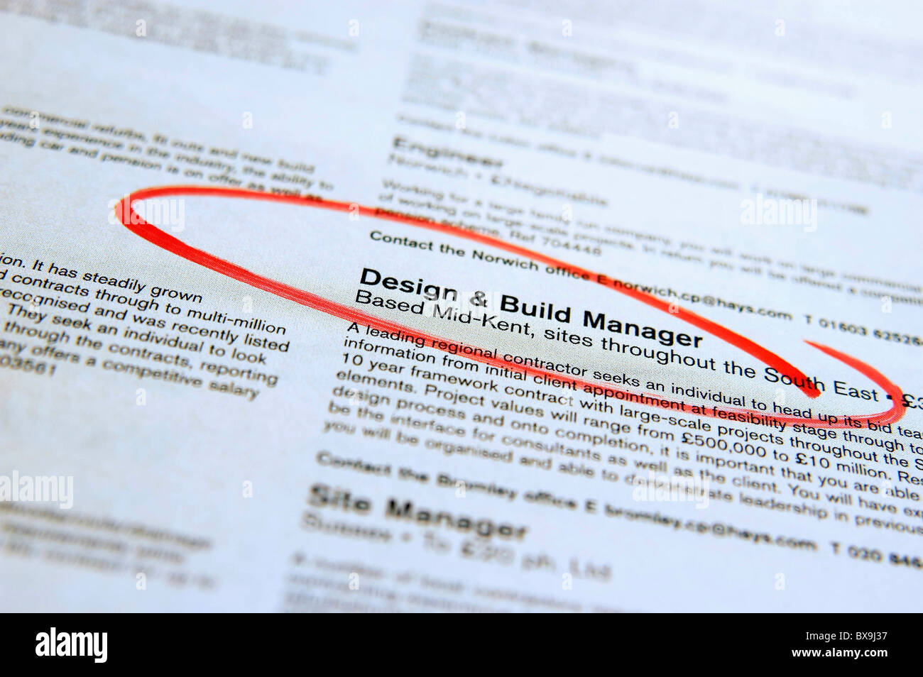 Career advertisement in a trade magazine Stock Photo - Alamy