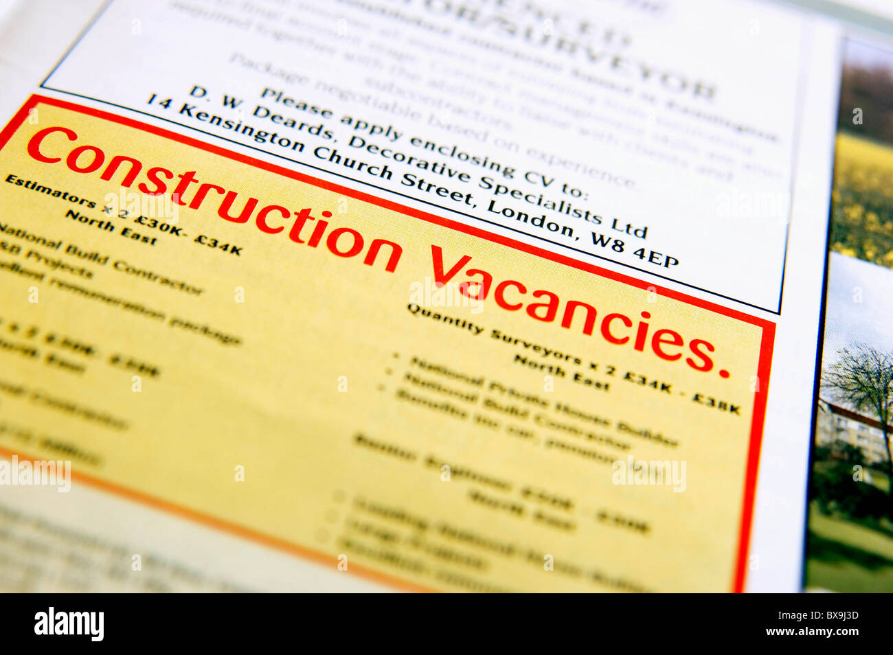 Career advertisement in a trade magazine Stock Photo - Alamy