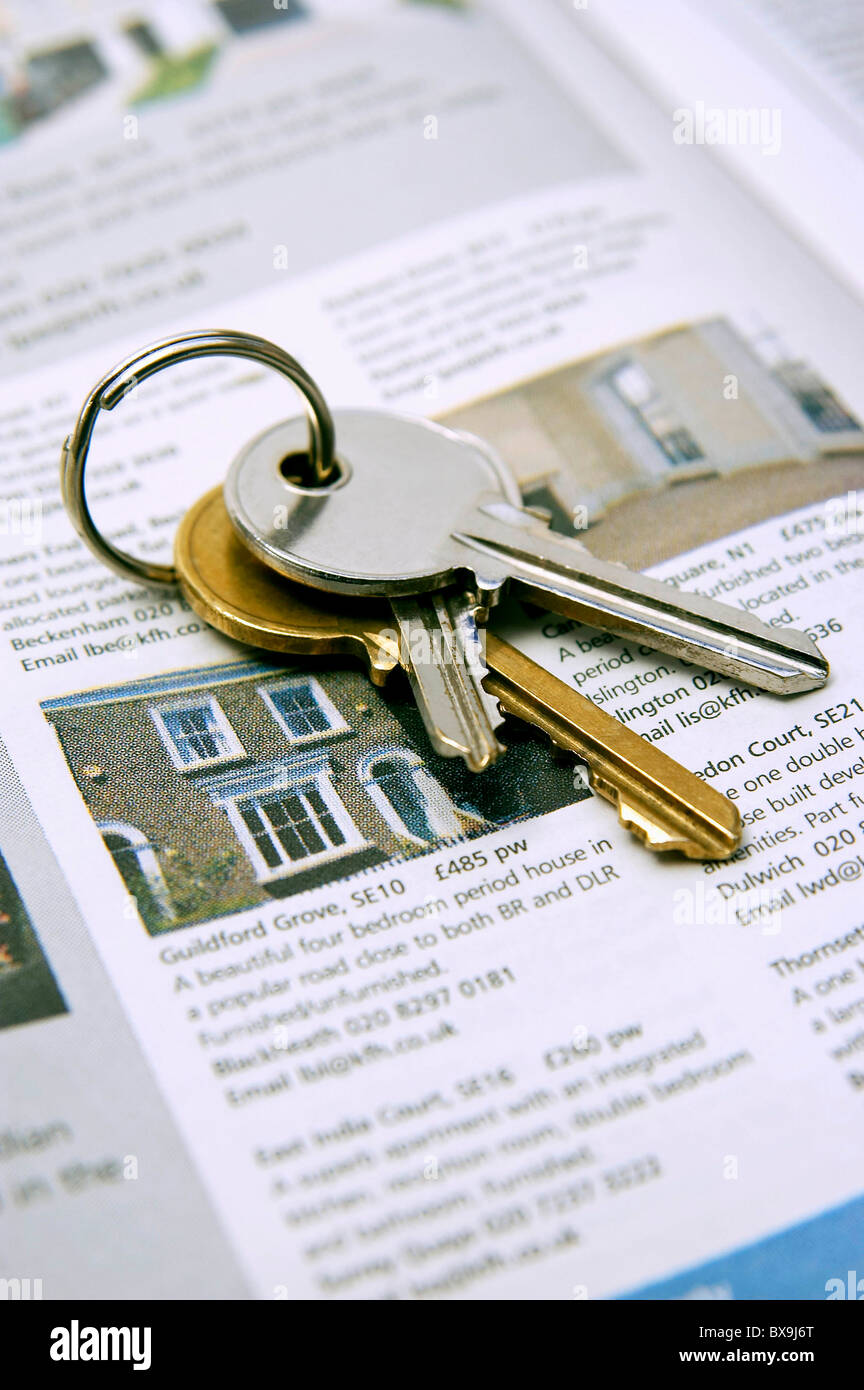 Property details in magazine Stock Photo - Alamy