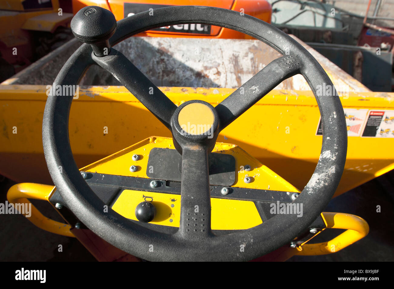 Dumper truck steering wheel Stock Photo - Alamy