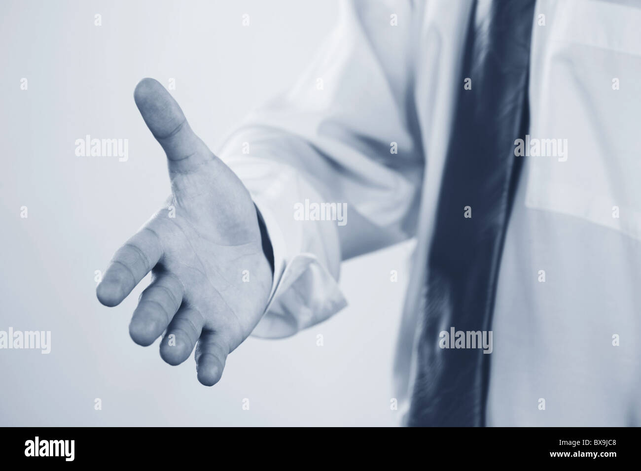 Image of stretched human hand ready for a handshake Stock Photo - Alamy