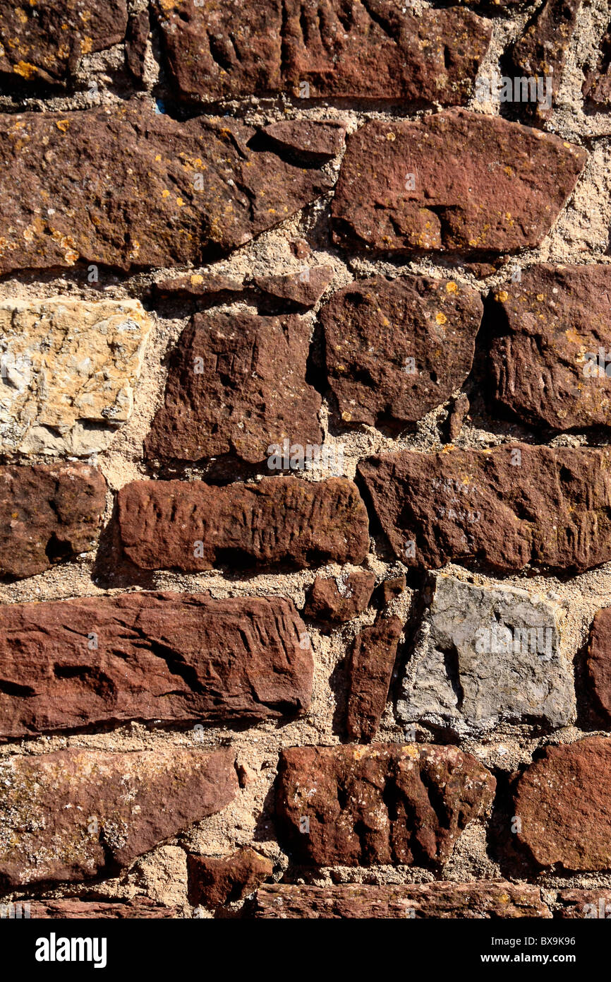 Closeup view of the castle brick construction design Stock Photo - Alamy