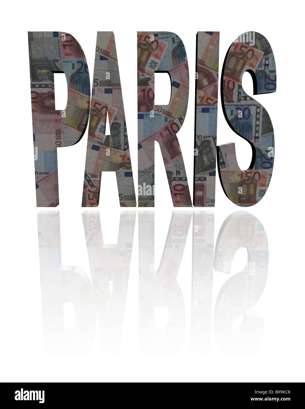 Paris text with euro currency illustration Stock Photo - Alamy