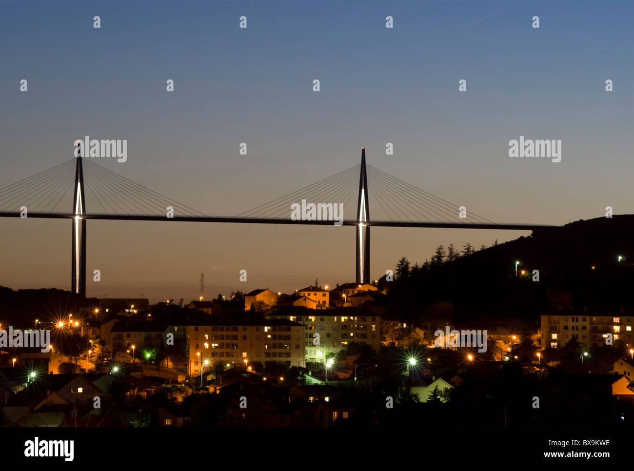 Millau Viaduct Bridge At Night