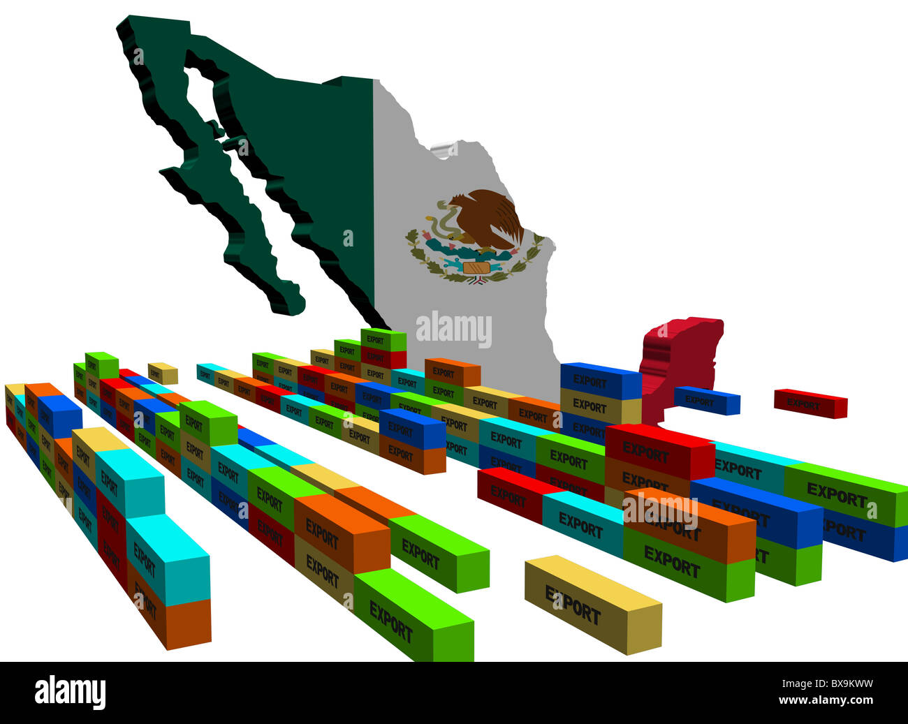 Mexico map export containers illustration hi-res stock photography and ...