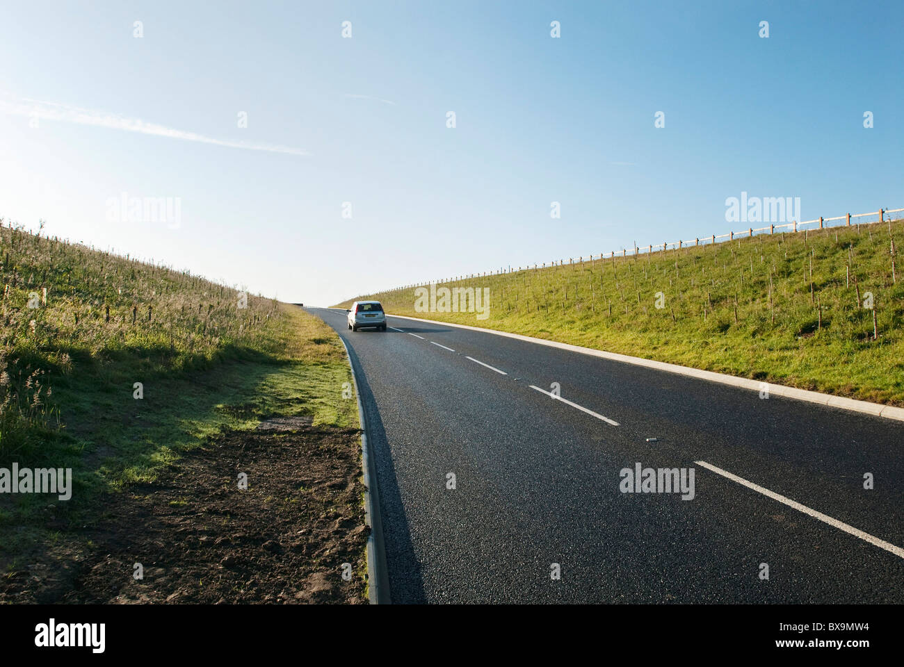 Road layout improvements near Stowmarket Suffolk UK Stock Photo - Alamy