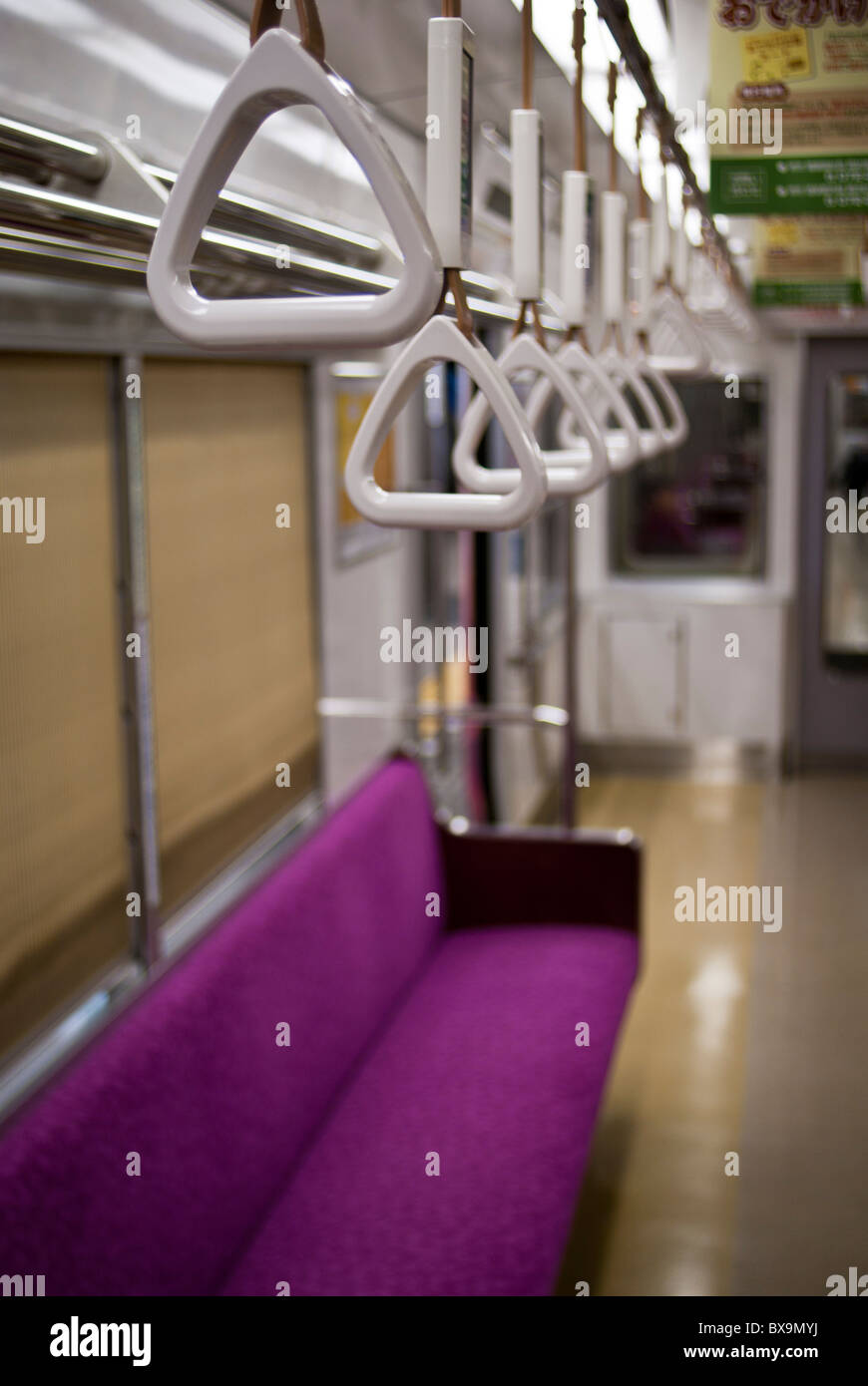 A shot of the interior of a Japanese commuter train Stock Photo - Alamy