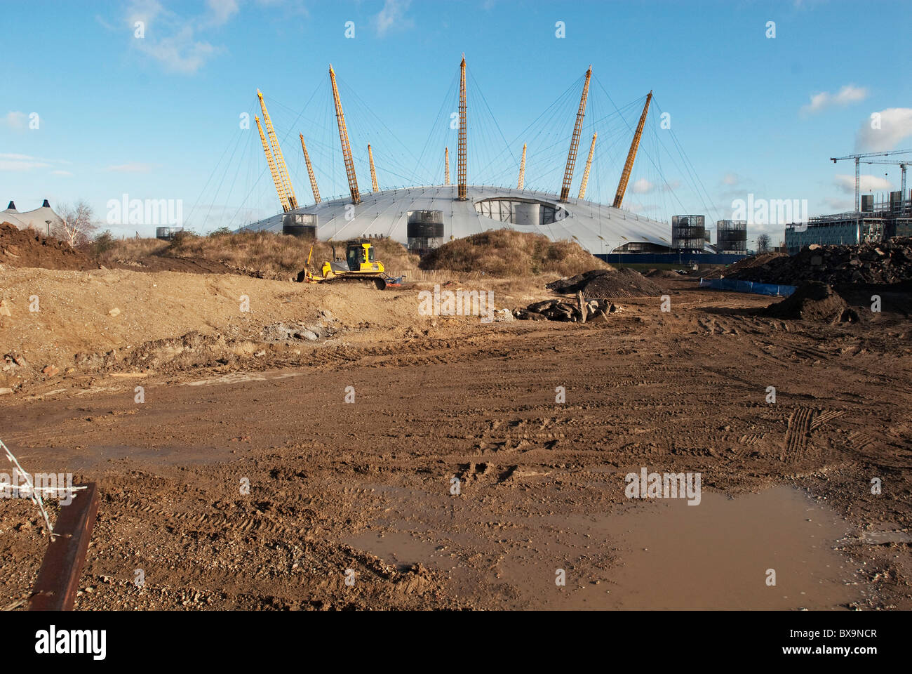 Site under construction on the Greenwich peninsula near the 02 arena ...