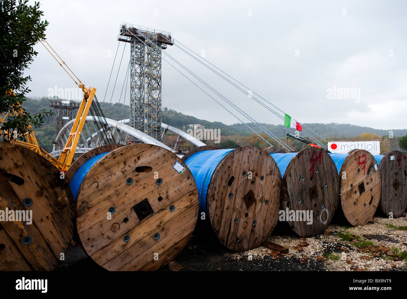 rolled coiled cable construction huge industrial electrical big large ...