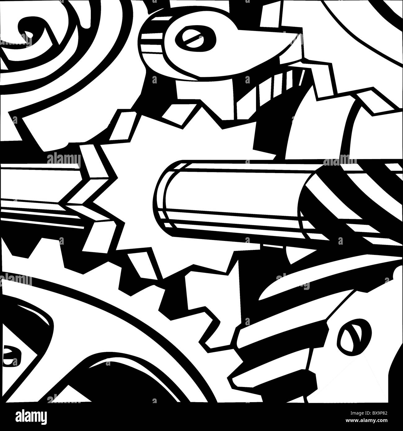 vector illustration of the mechanism on white background Stock Photo ...