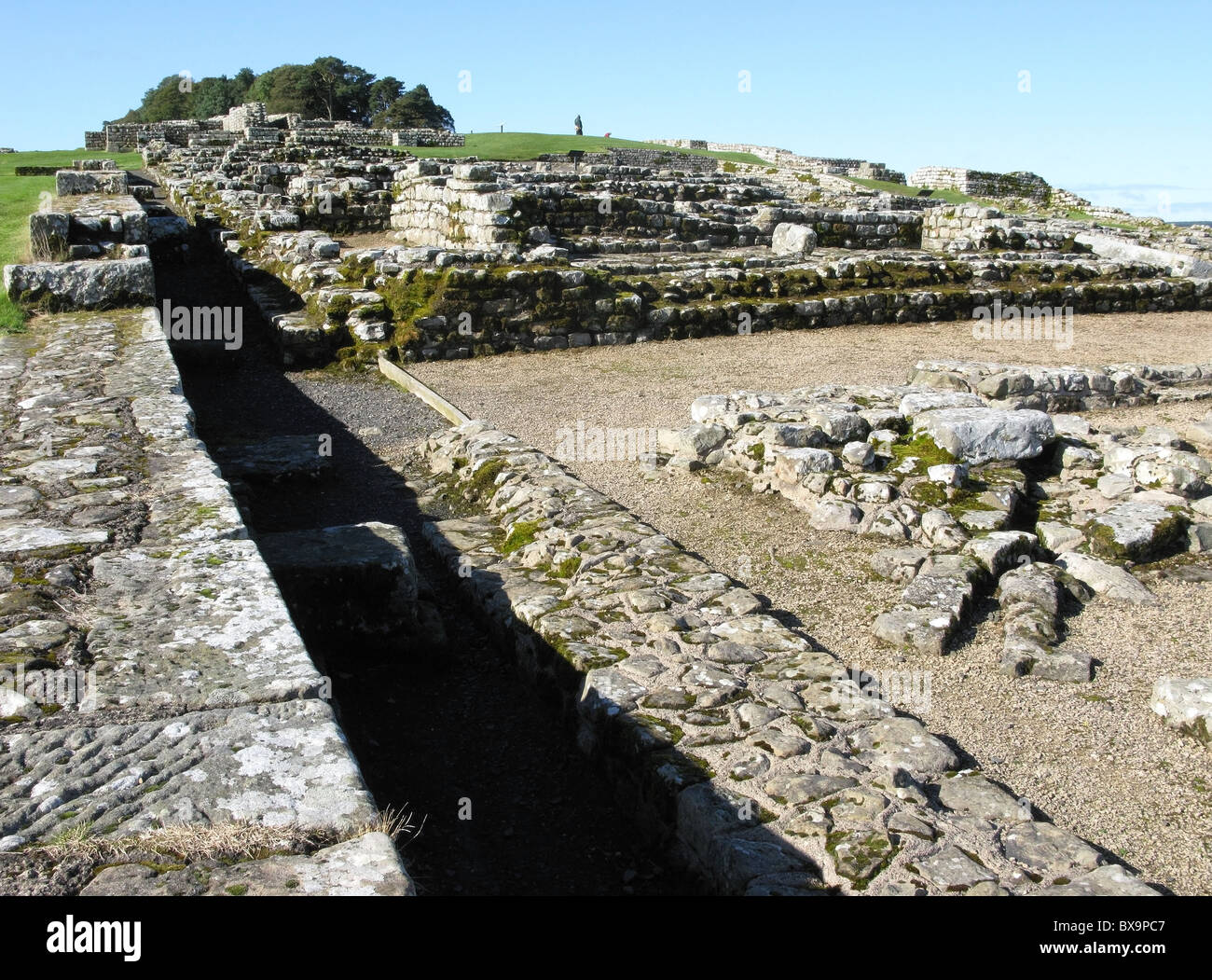 General view of some of the ruins of Housesteads Roman Fort, Hadrian's ...