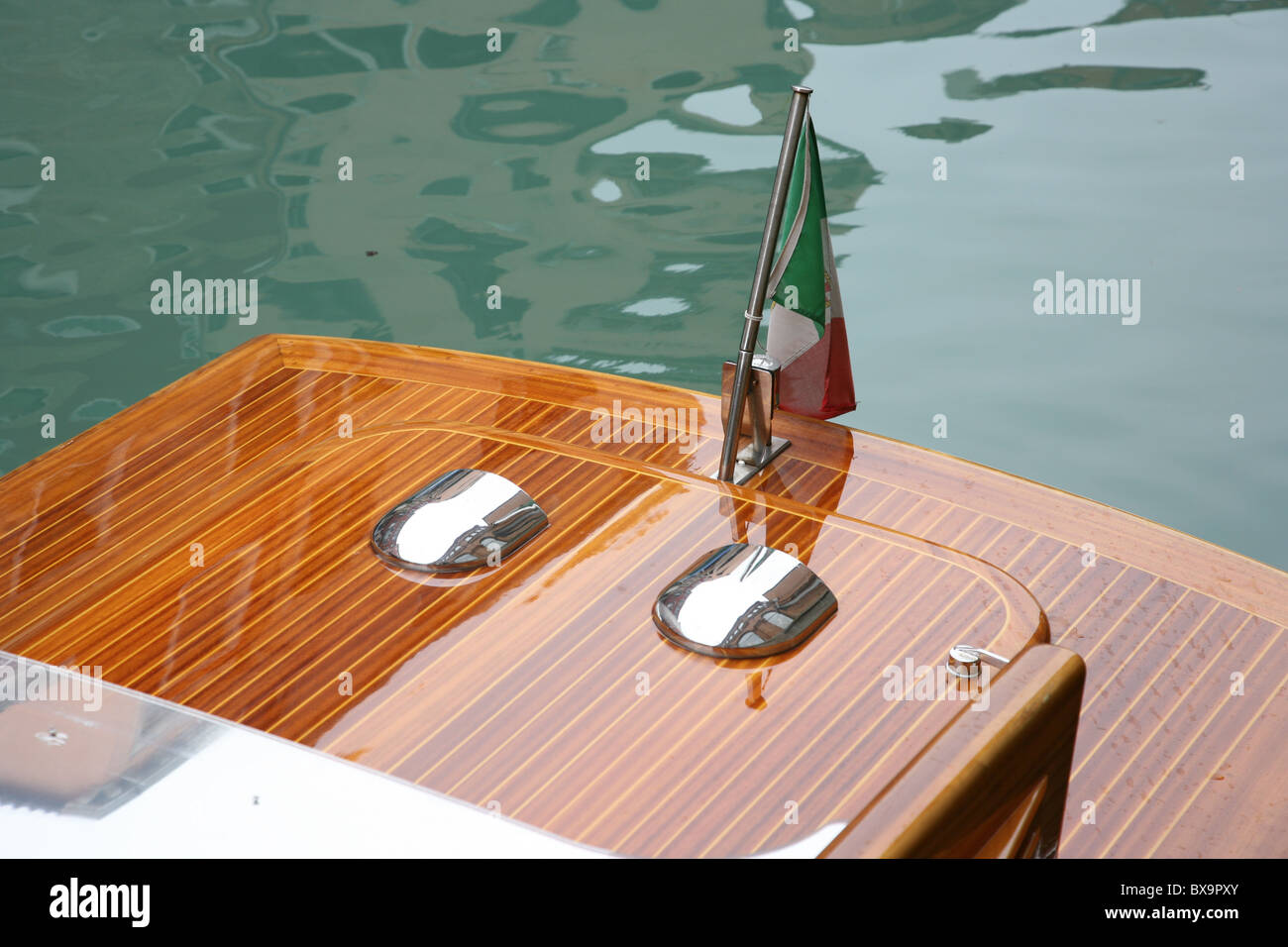 rear of speedboat in Venice Stock Photo - Alamy