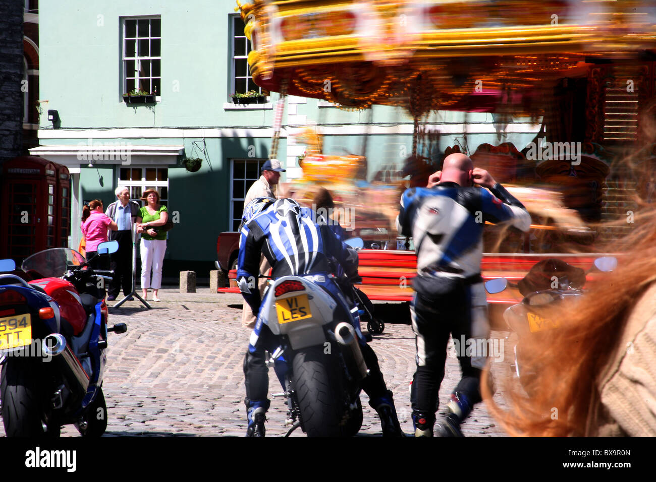 Bikers meet in Plymouth Stock Photo - Alamy