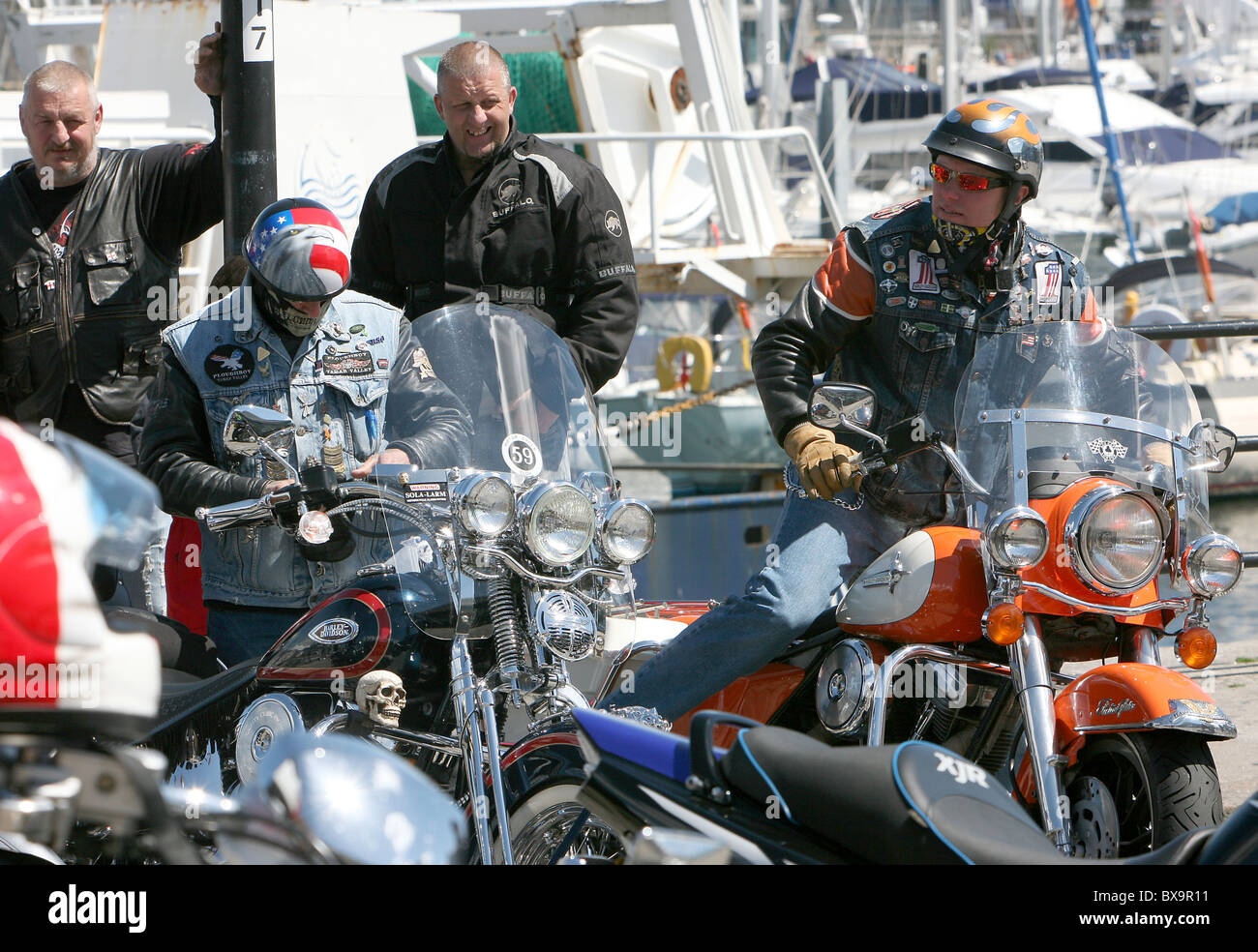 Bikers meet in Plymouth Stock Photo - Alamy