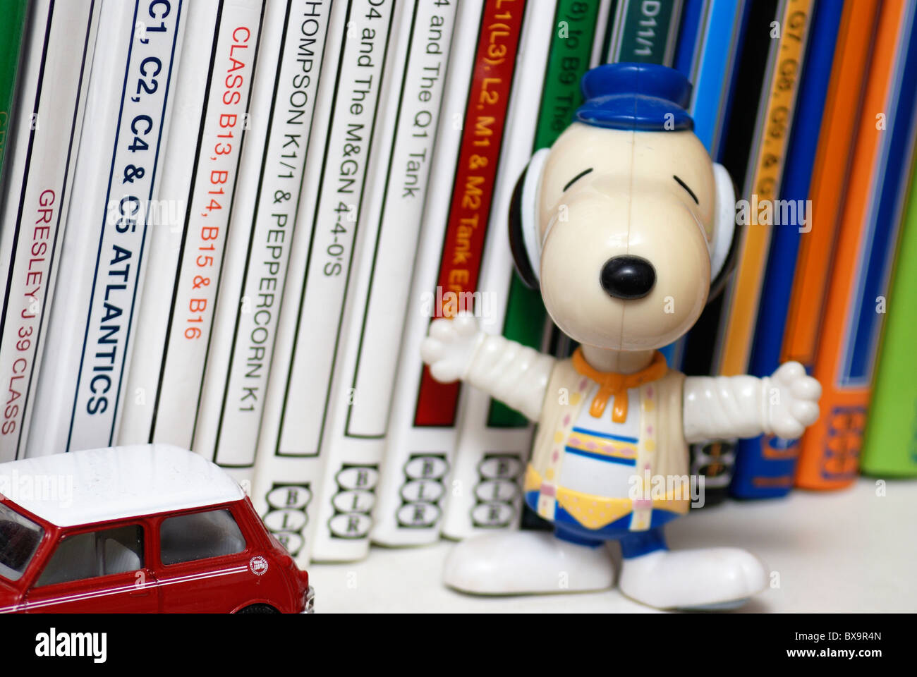 snoopy train driver and railway books Stock Photo - Alamy