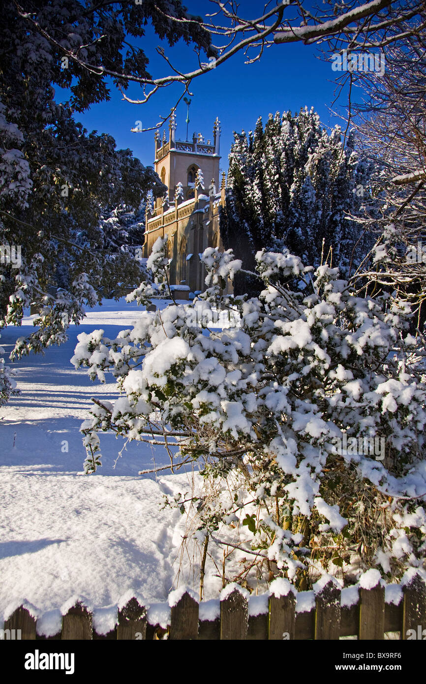 Wolds Winter Wonderland St Peter's Church Raithby Stock Photo - Alamy